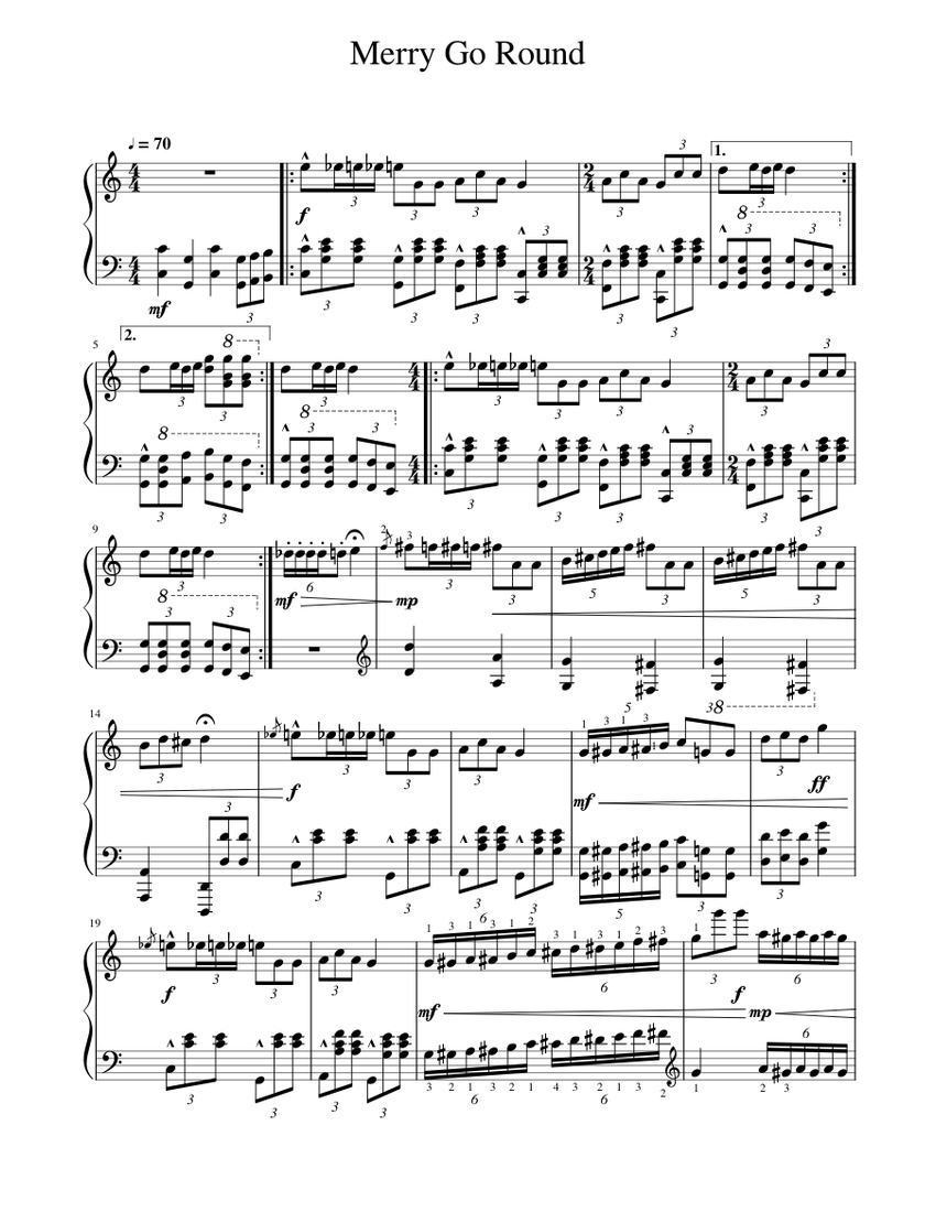 Merry Go Round Sheet Music for Piano (Solo) | MuseScore.com