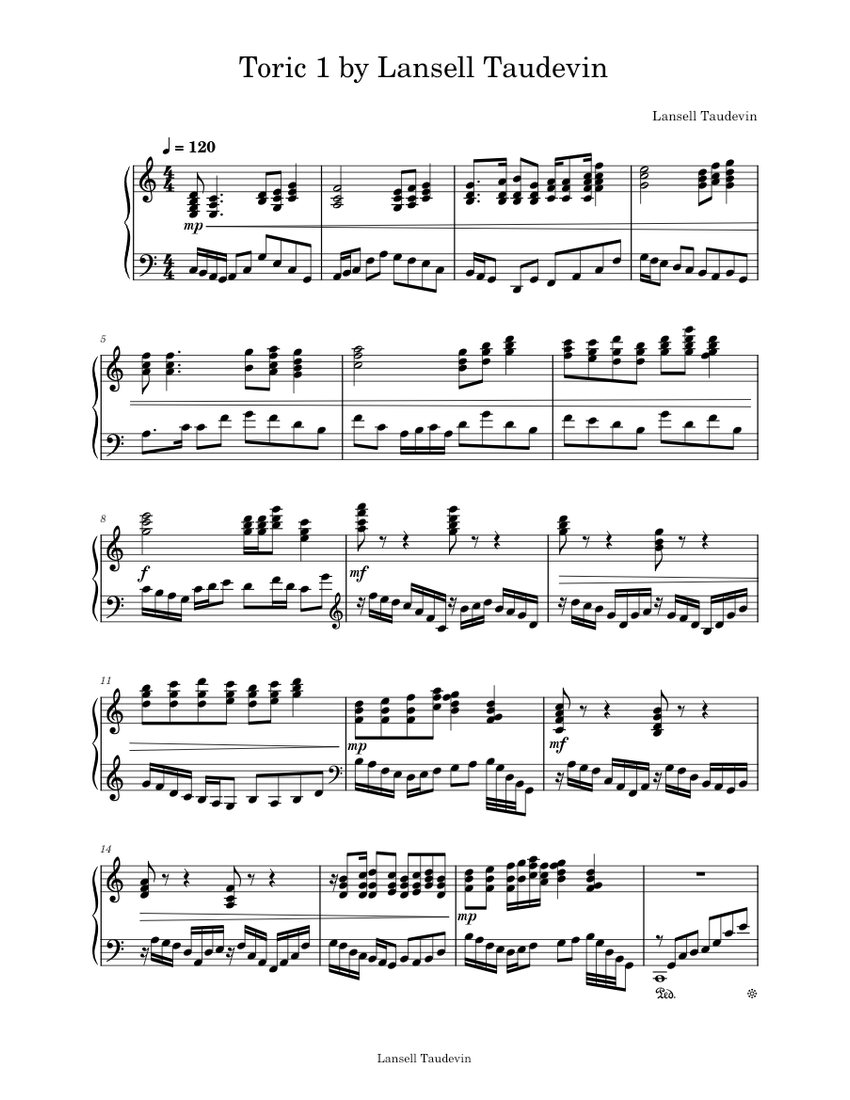 Toric_1_by_Lansell_Taudevin Sheet music for Piano (Solo) | Musescore.com