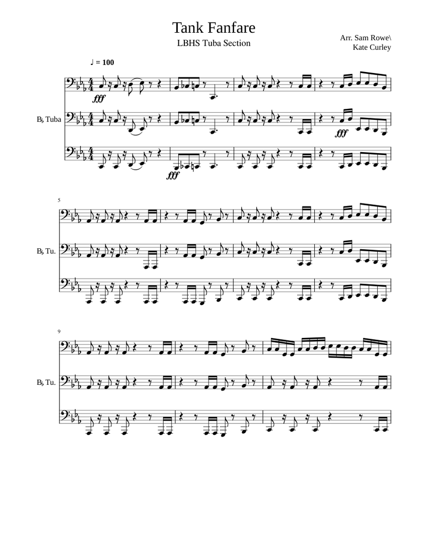 Tank Fanfare 2 Sheet music for Brass (other) (Solo) | Musescore.com