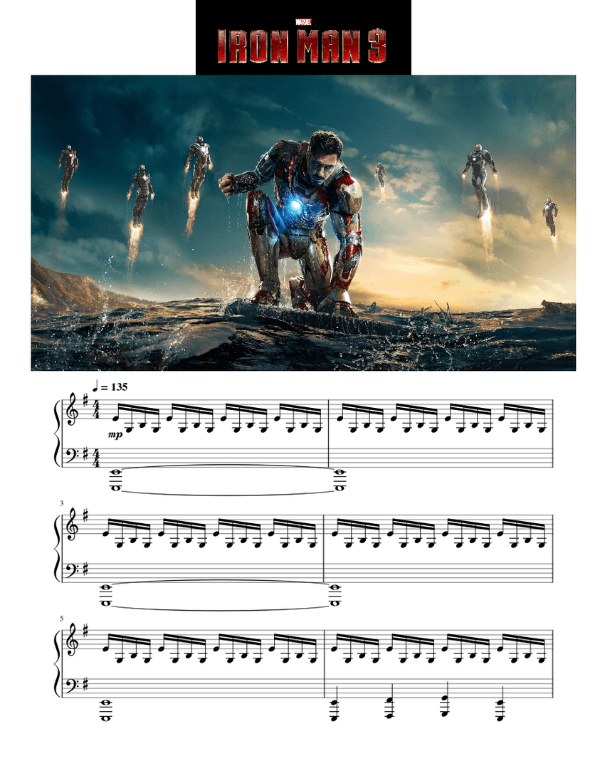 Iron Man 3 Main Theme – Iron Man 3 Sheet Music for Piano (Solo ...