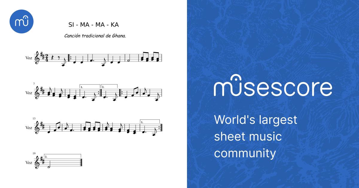 SI-MA-MA-KA Sheet music for Flute (Solo) | Musescore.com