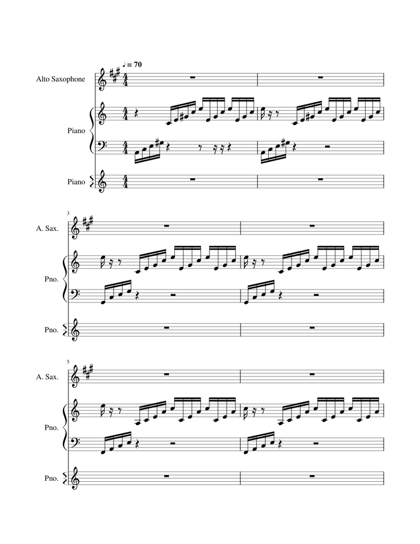 Resurrection - Celeste Alto Sheet Music for Piano, Saxophone alto ...