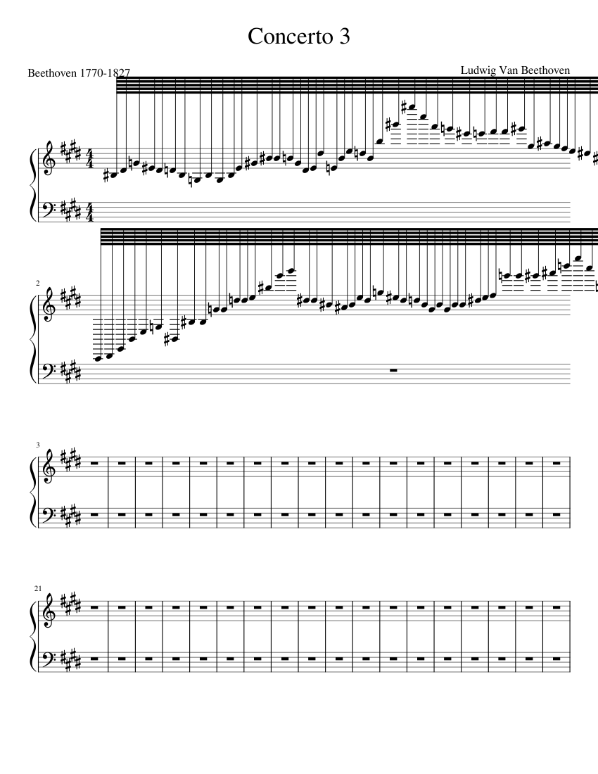 Concerto 3 Sheet music for Piano (Solo) Easy | Musescore.com