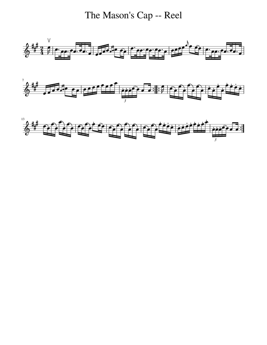 The Mason's Cap -- Reel Sheet music for Piano (Solo) Easy | Musescore.com