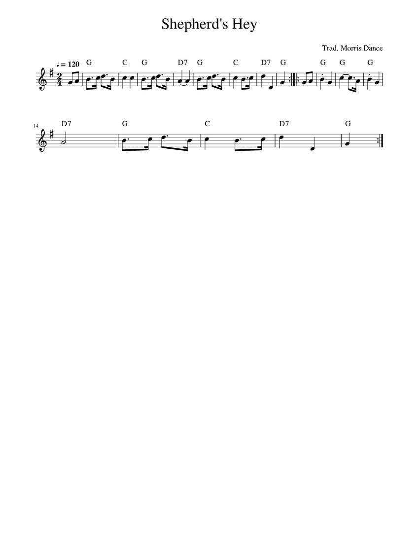 Traditional music - Shepherd's Hey Sheet music for Piano (Solo) Easy ...
