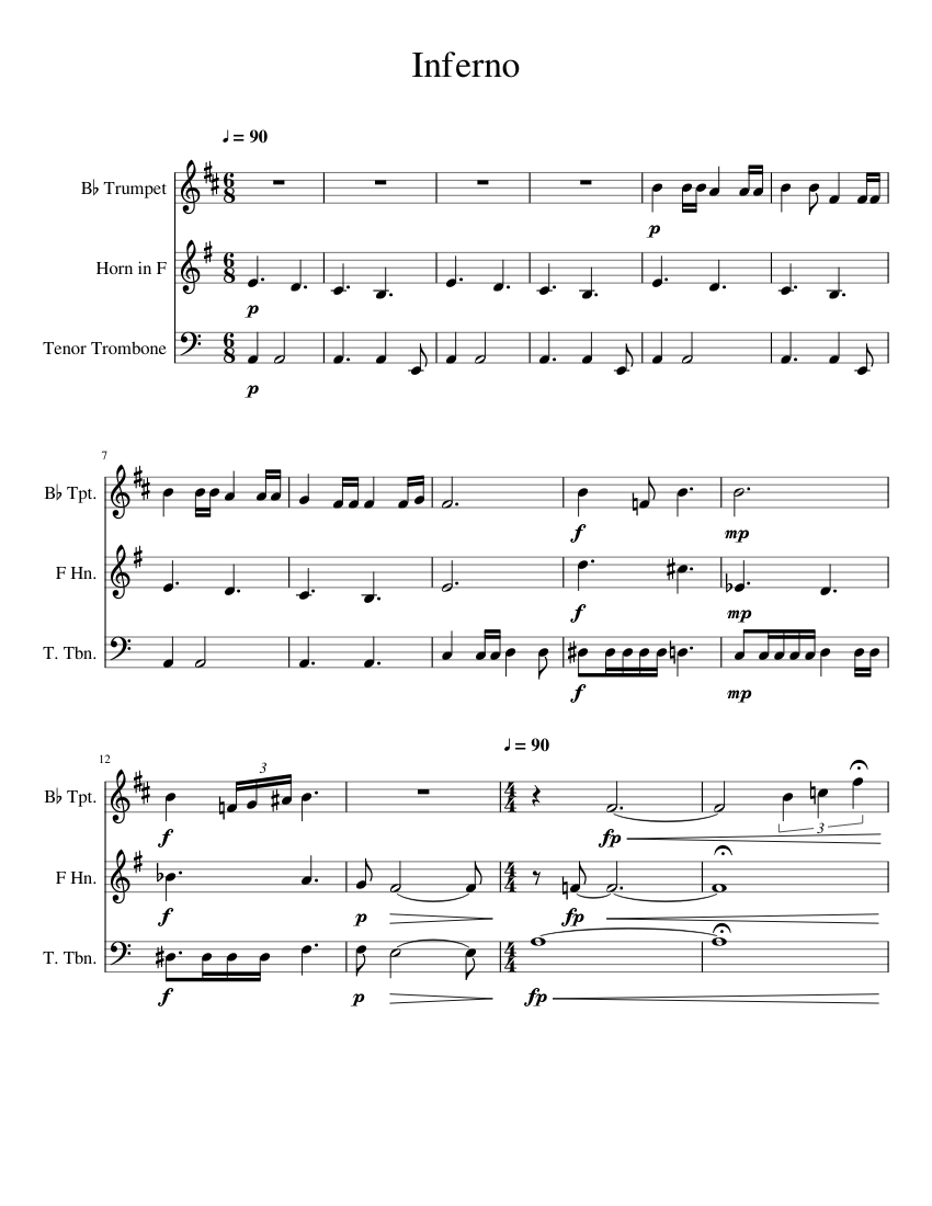 The Inferno Trio Sheet music for Trumpet other (Solo) | Musescore.com