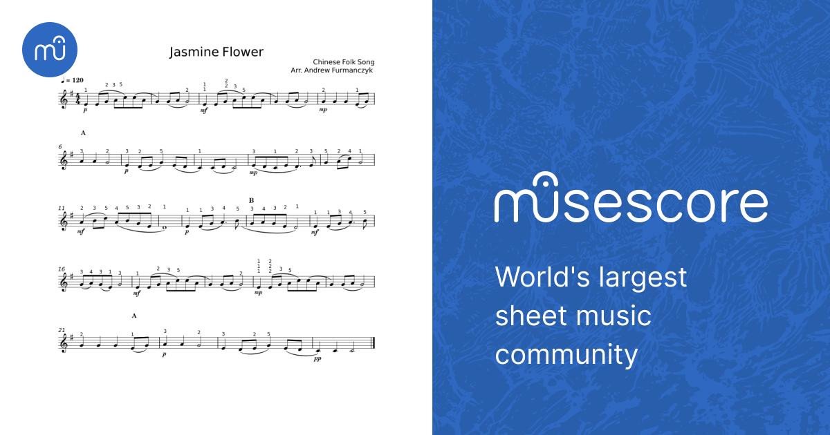 Jasmine Flower - Chinese Folk Song Sheet Music for Piano (Solo) easy ...