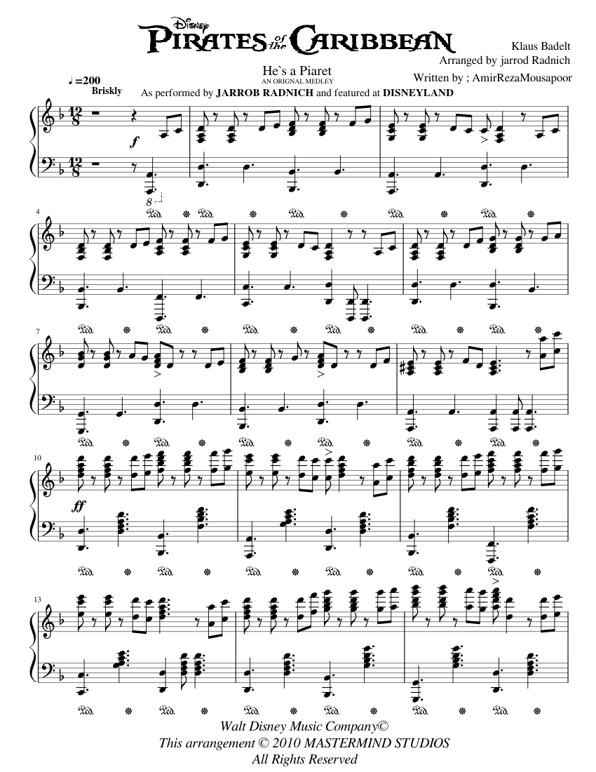 Pirates of the caribbean Sheet Music for Piano (Solo) | MuseScore.com
