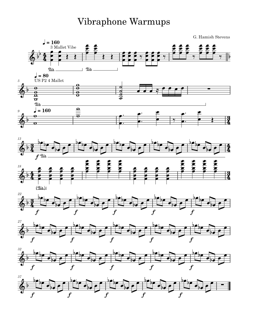 Vibraphone Warmups-Hamish Stevens Sheet music for Vibraphone (Solo ...
