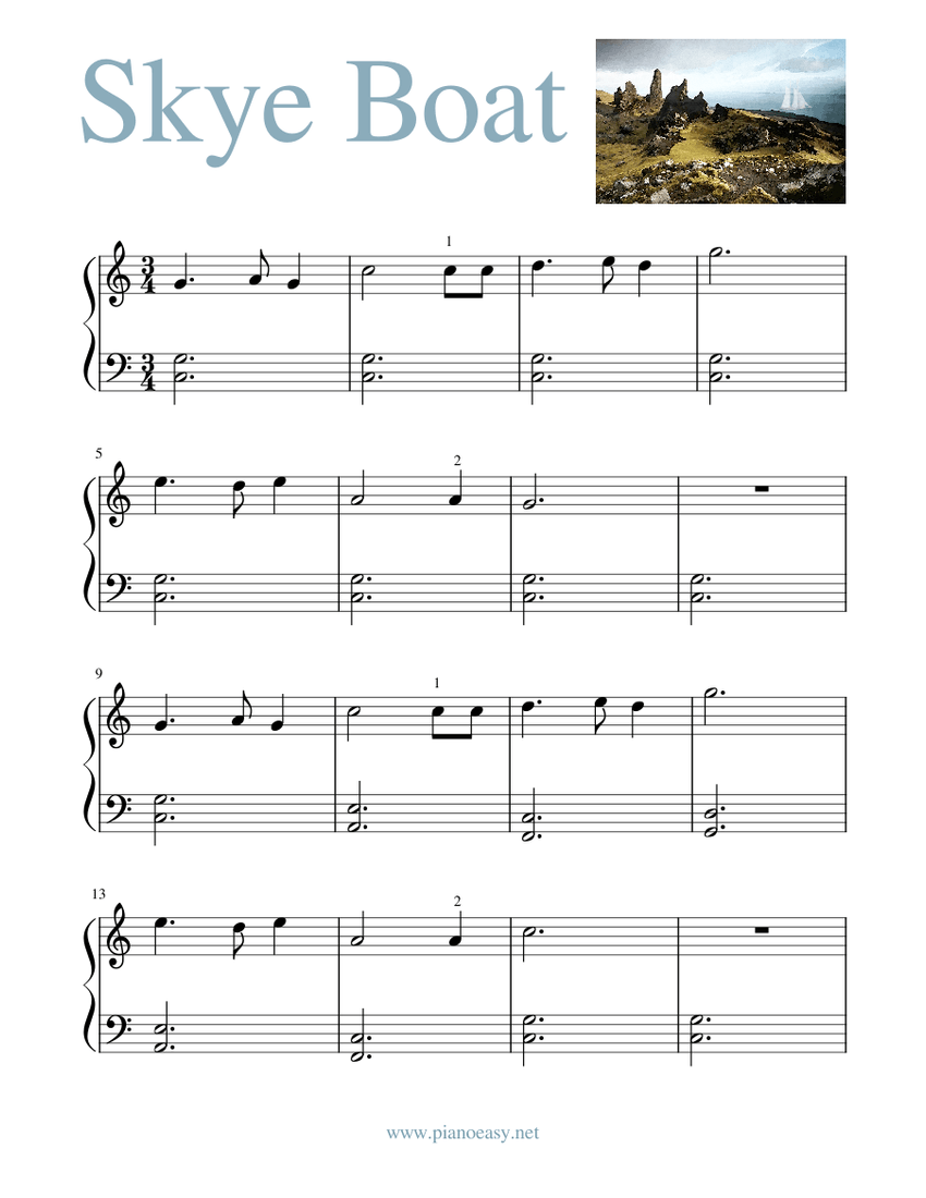 The Skye Boat Song – Misc Traditional Sheet music for Piano (Solo ...