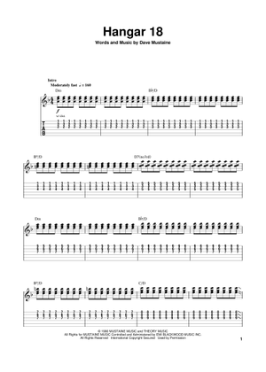 megadeth sweating bullets tab
