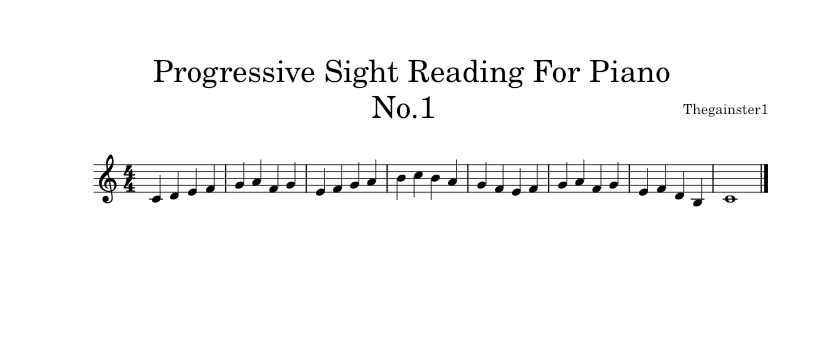 Progressive Sight Reading for Piano, no.1 Sheet music for Piano (Solo ...