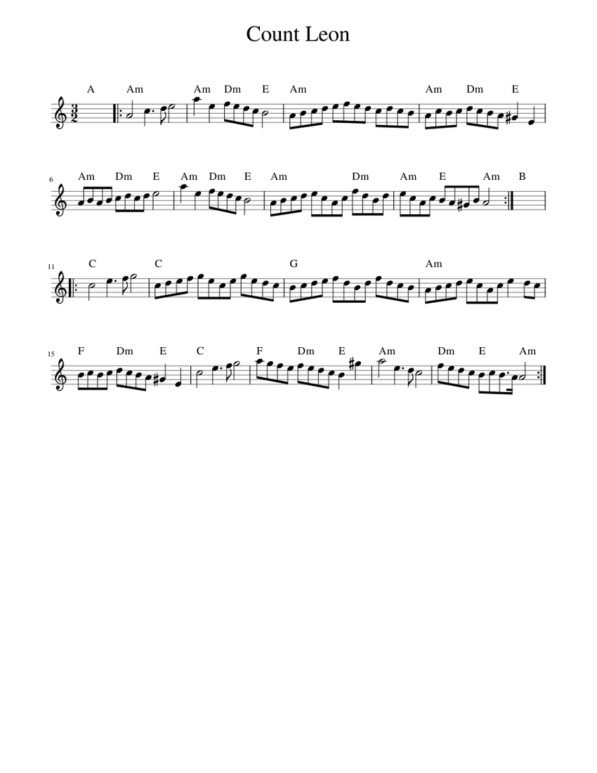 Count Leon Sheet music for Piano (Solo) Easy | Musescore.com
