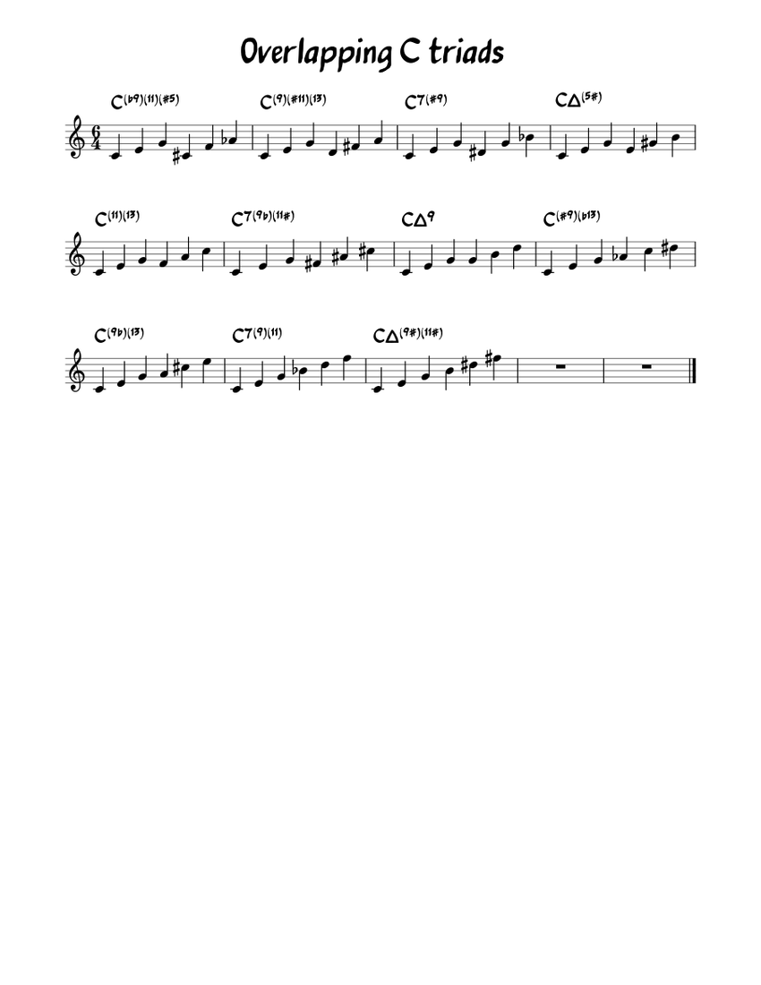Overlapping C triads Sheet Music for Piano (Solo) Easy | MuseScore.com