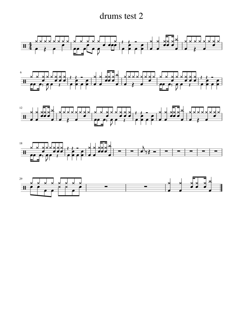drums 2 Sheet Music for Drum group (Solo) | MuseScore.com
