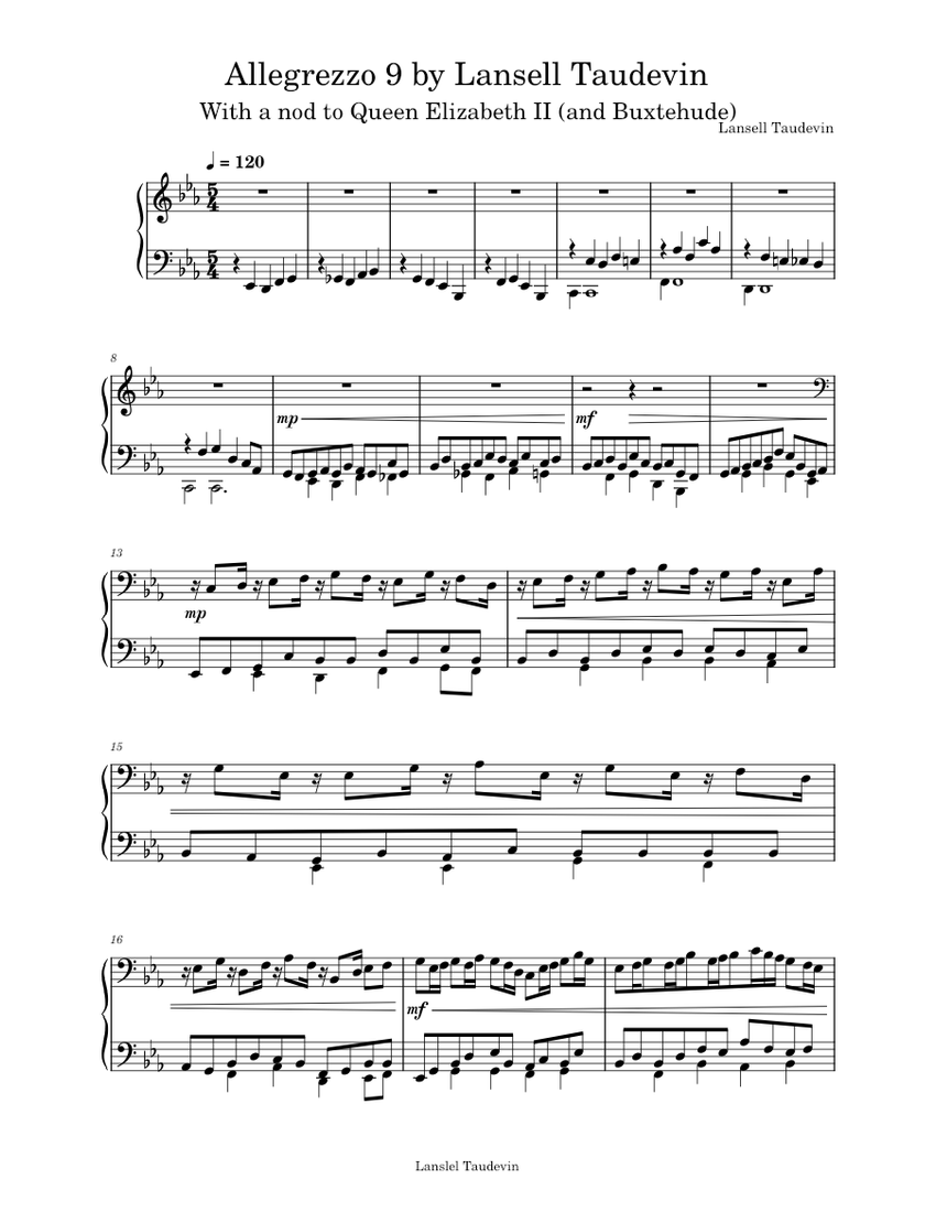 Allegrezzo_9_by_Lansell_Taudevin Sheet music for Piano (Solo ...