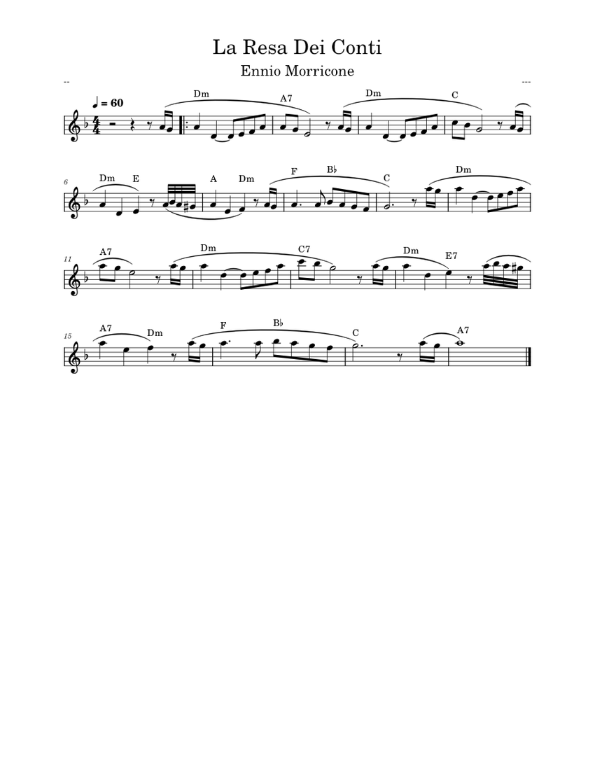 La resa dei conti – Ennio Morricone Sheet music for Trumpet in c (Solo ...