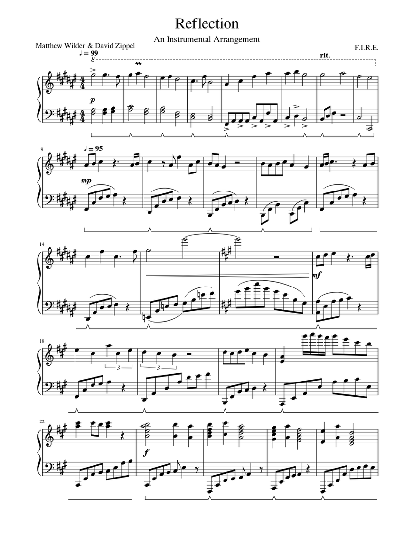 Reflection (Disney's Mulan) Sheet music for Piano (Solo) | Musescore.com