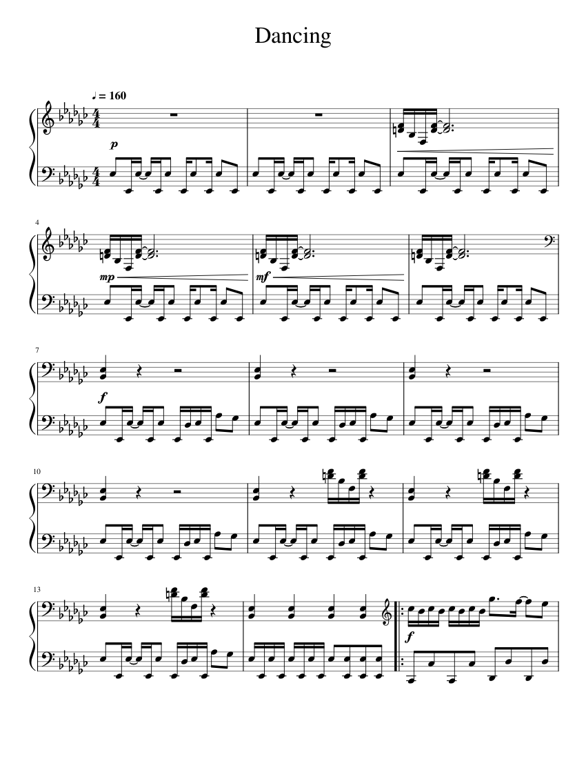 Dancing Sheet Music for Piano (Solo) | MuseScore.com