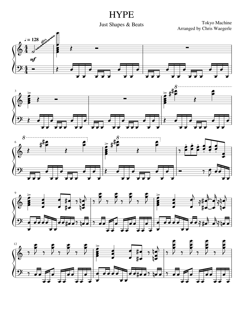 HYPE - Tokyo Machine Sheet Music for Piano (Solo) | MuseScore.com