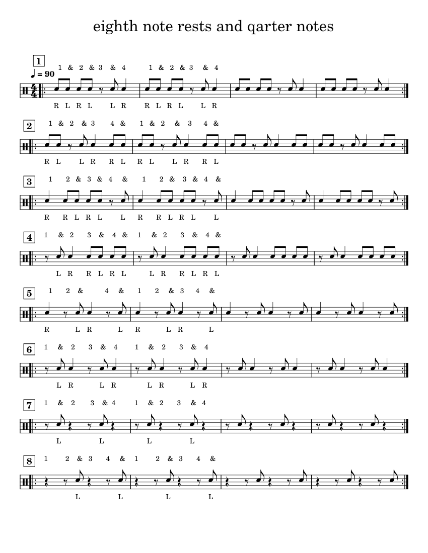 swung eighth_note_rests_and_qarter_notes Sheet music for Drum group ...