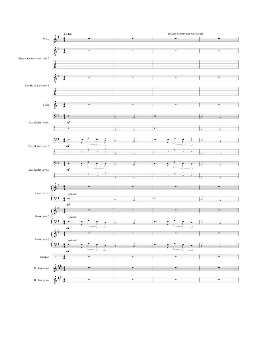 Seven Nation Army-Drumset Sheet music for Piano, Vocals, Saxophone alto ...