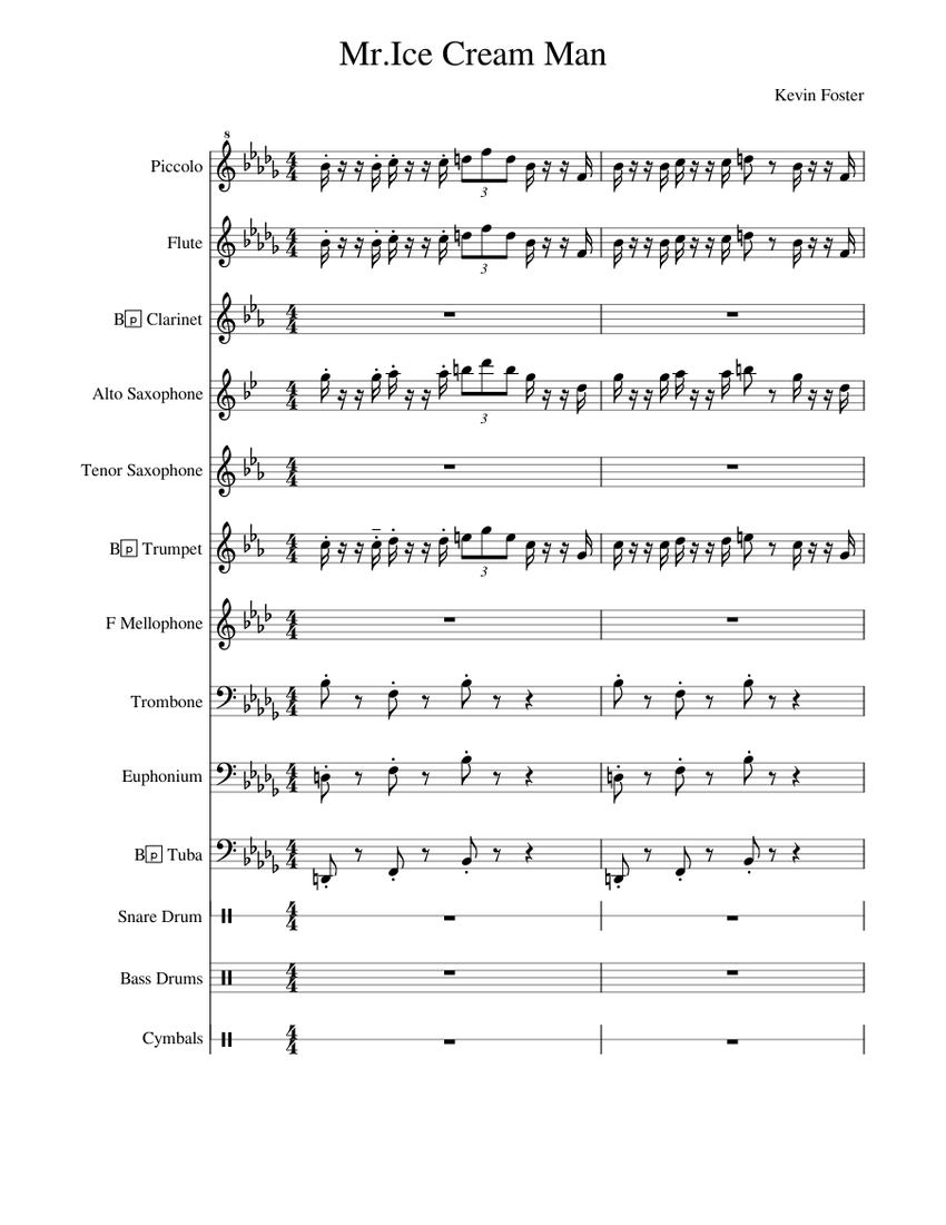 Mr._Ice_Cream_Man_ Sheet music for Trombone, Flute, Oboe (Mixed Trio ...