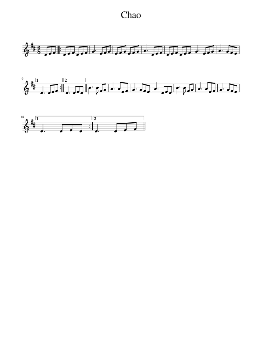 Chao Sheet music for Piano (Solo) Easy | Musescore.com