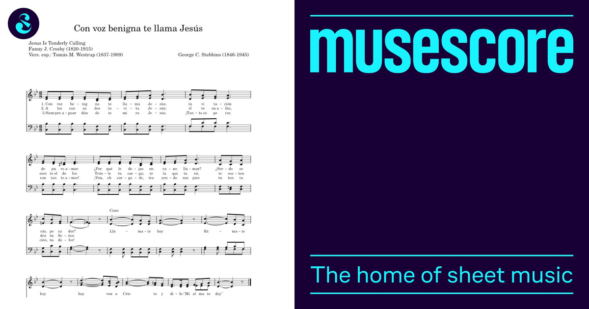Con voz benigna te llama Jesús - George C. Stebbins Sheet Music for ...