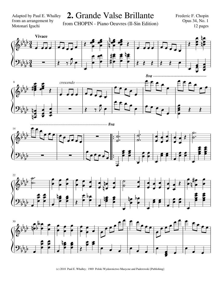 2 Grande Valse Brilliante Sheet music for Piano (Solo) | Musescore.com