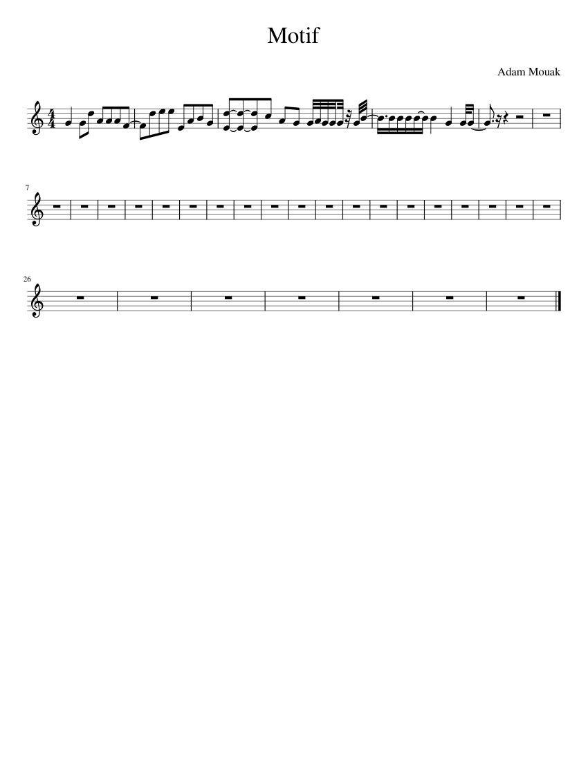 Motif Sheet music for Piano (Solo) Easy | Musescore.com