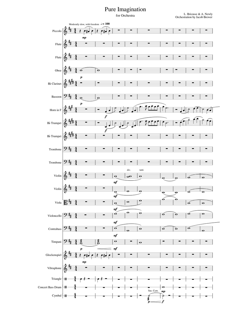 Pure_Imagination Sheet music for Trombone, Flute piccolo, Flute, Oboe ...