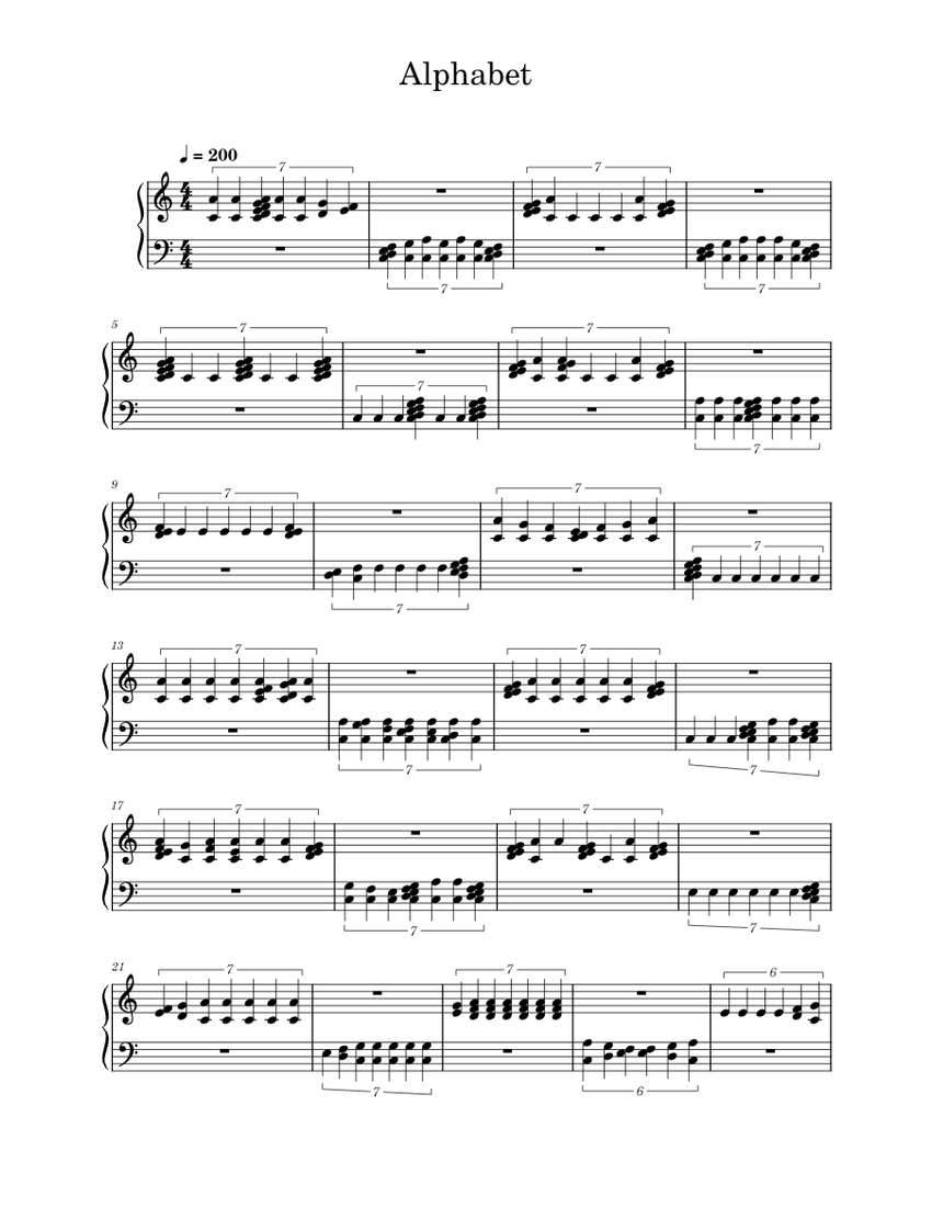 Alphabet - piano tutorial