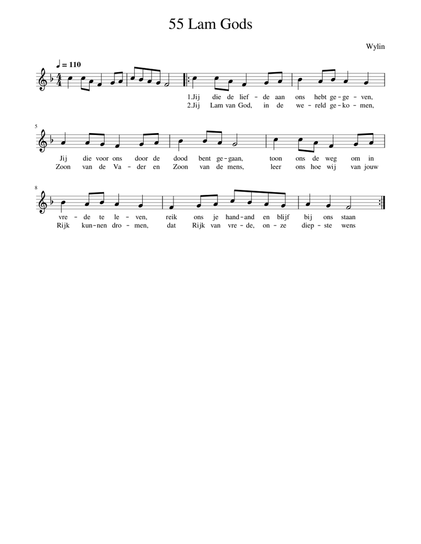 55 Lam Gods Sheet music for Piano (Solo) Easy | Musescore.com
