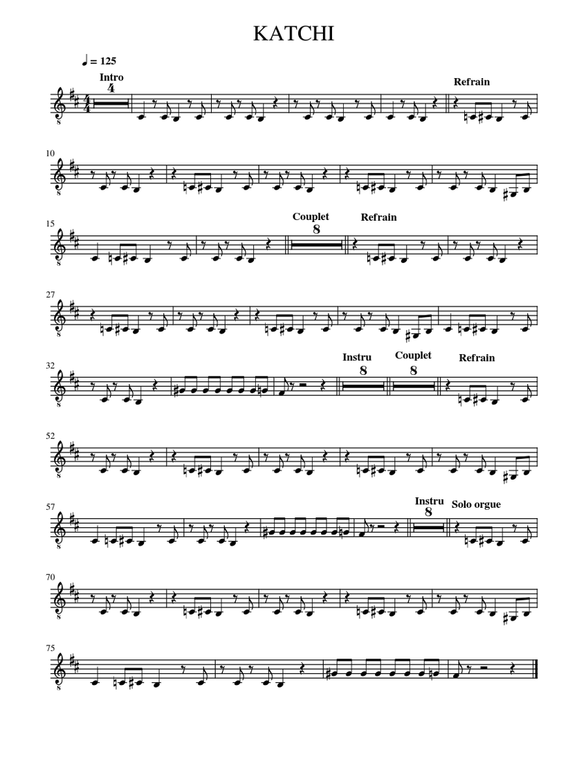 Katchi – Ofenbach KATCHI CLB Sheet Music for Piano (Solo) Easy ...