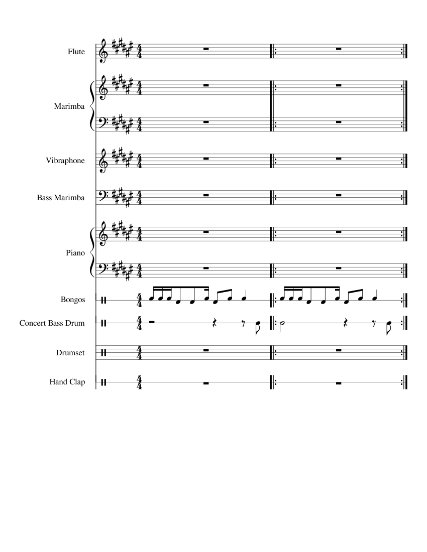 Repeat Sheet music for Piano, Flute, Vibraphone, Drum group & more ...