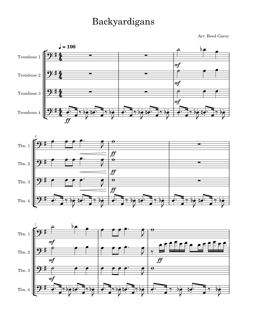 Backyardigans Theme – Misc Cartoons Backyardigans Theme – Trombone ...