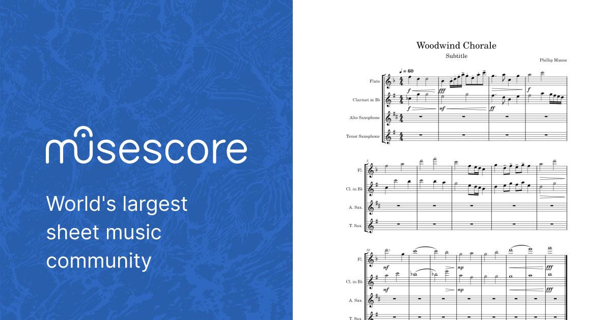 Woodwind Chorale Sheet music for Flute, Saxophone alto, Saxophone tenor ...
