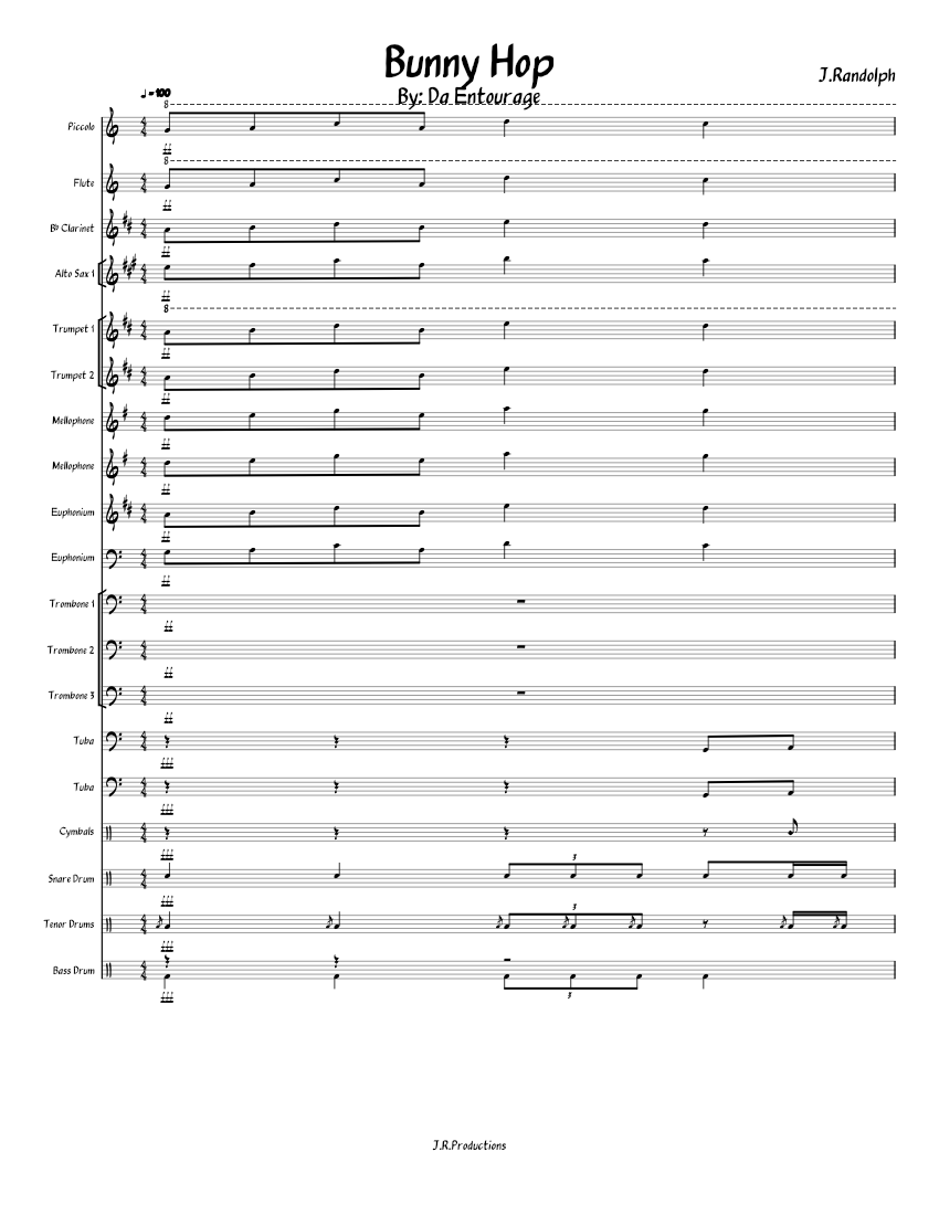 Bunny Hop Sheet Music for Trombone, Euphonium, Tuba, Mellophone & more ...