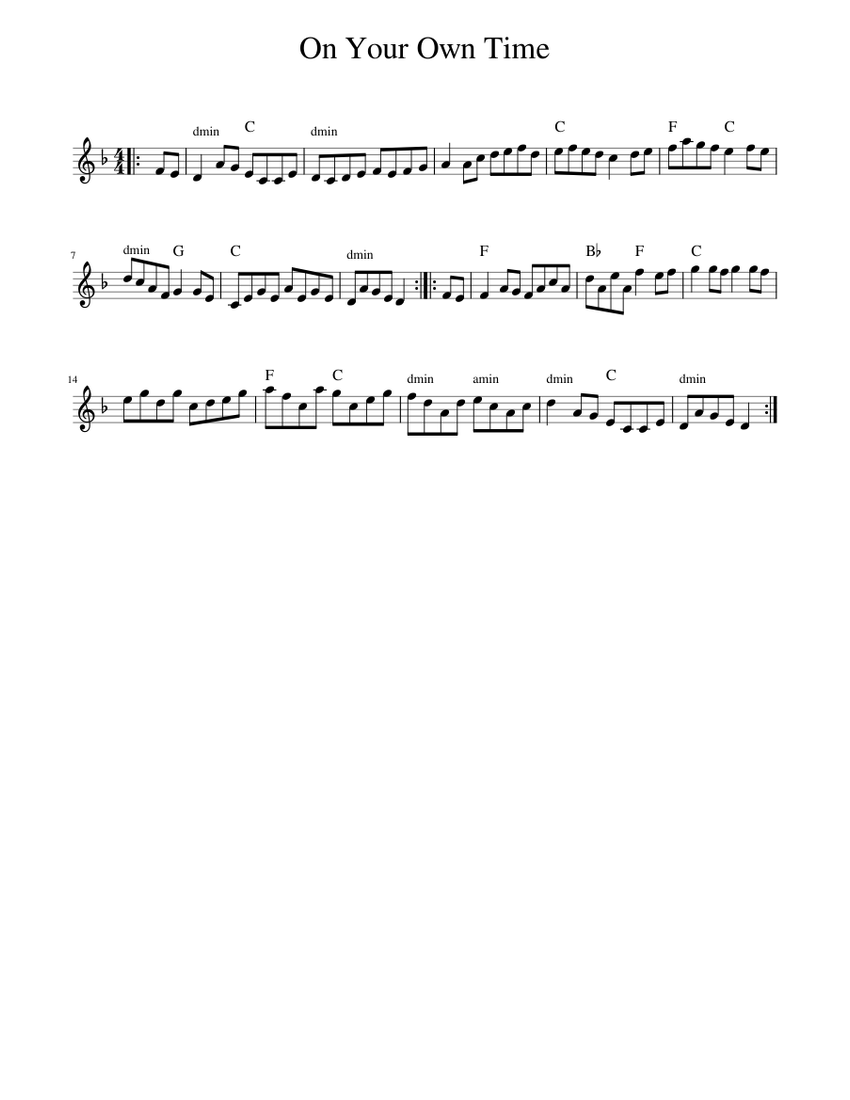 On Your Own Time Sheet music for Piano (Solo) Easy | Musescore.com