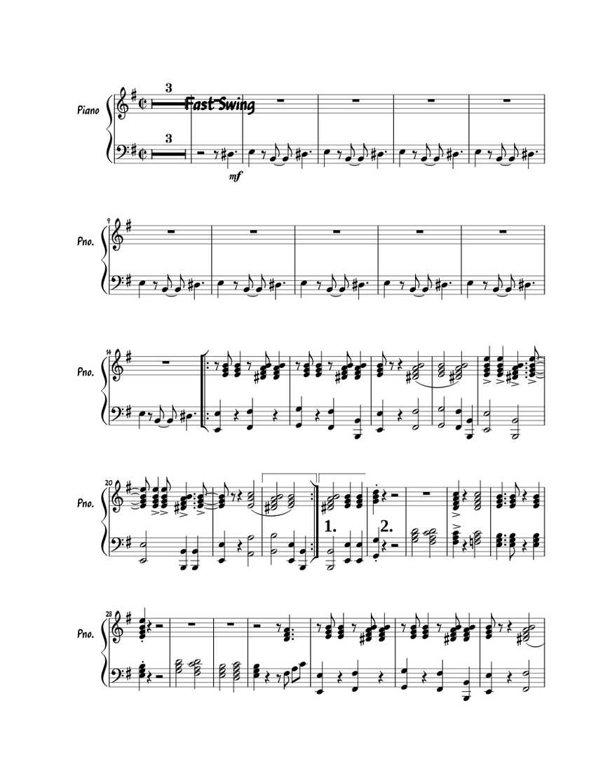 Sing Sing Sing Sheet music for Piano (Piano Duo) | Musescore.com