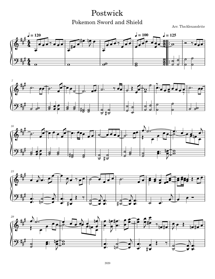 Postwick - Pokémon Sword And Shield – Minako Adachi Sheet Music for ...