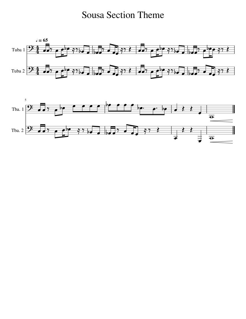 Sousa Section Theme Sheet music for Tuba (Brass Duet) | Musescore.com