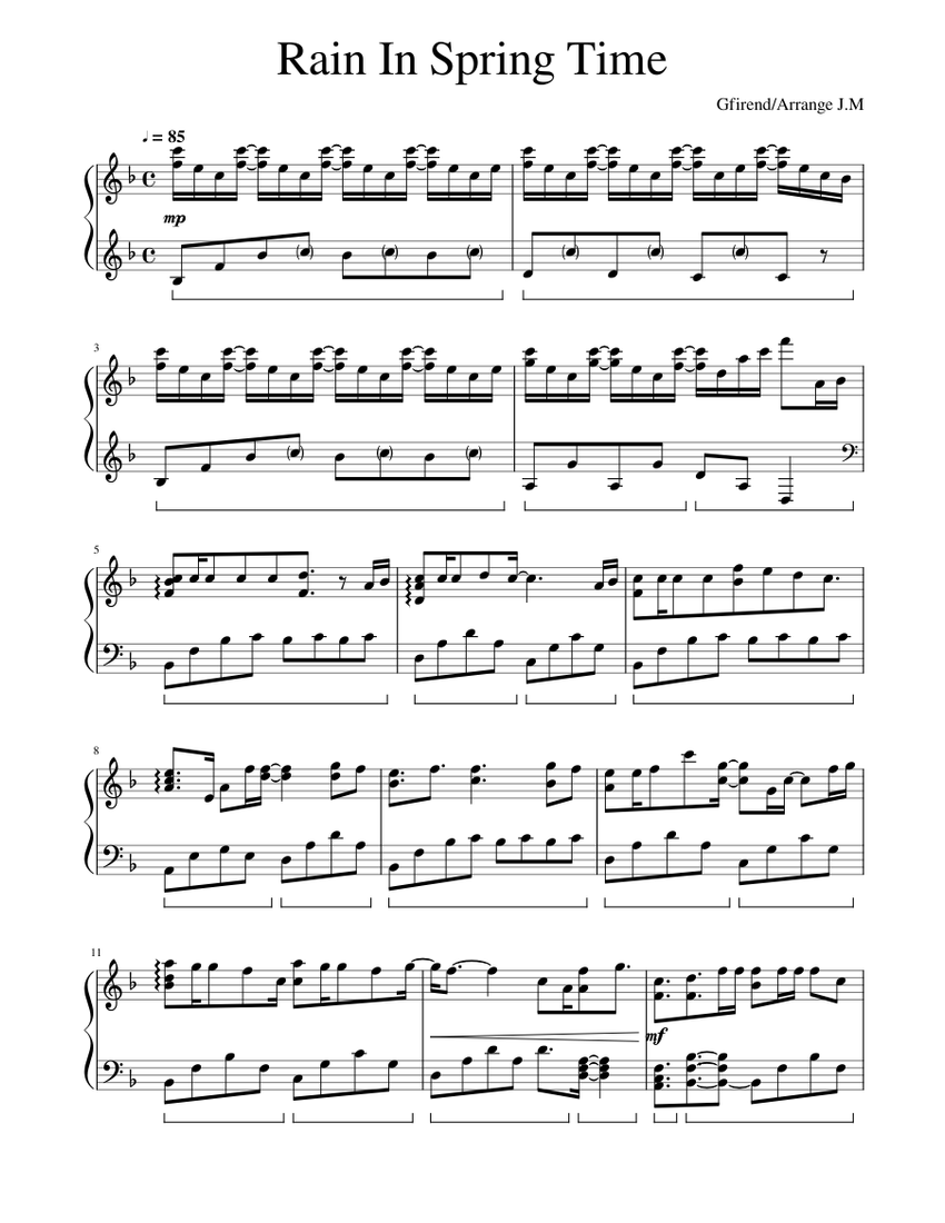 Rain_In_Spring_Time Sheet Music for Piano (Solo) | MuseScore.com
