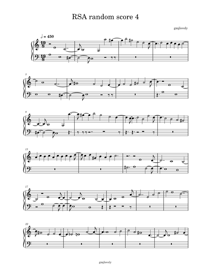 RSA_random_score_4 Sheet music for Piano (Solo) Easy | Musescore.com
