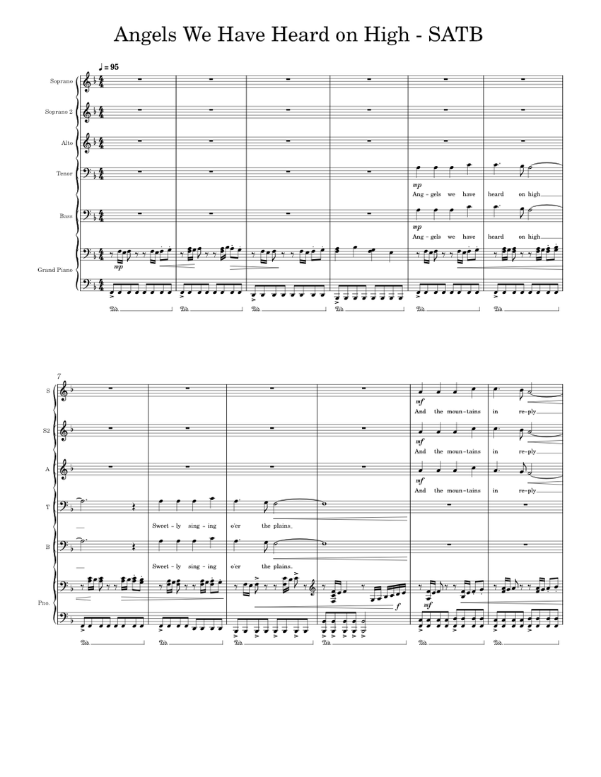Angels We Have Heard on High - SATB with Accompaniment Sheet Music for ...