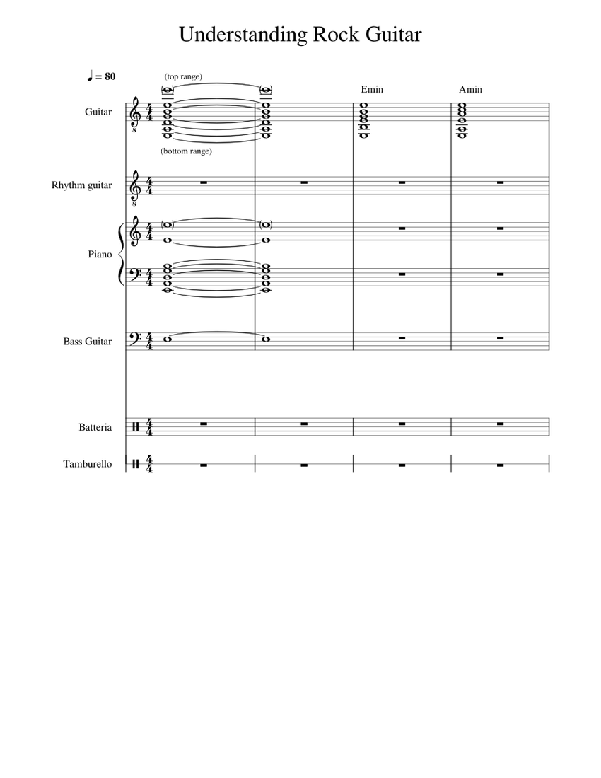 Understanding Rock Guitar Sheet music for Piano, Tambourine, Guitar ...