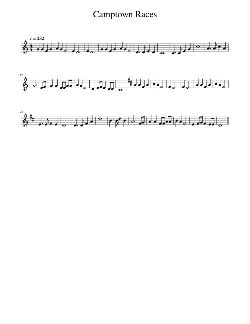 Camptown Races Sheet music for Piano (Solo) Easy | Musescore.com
