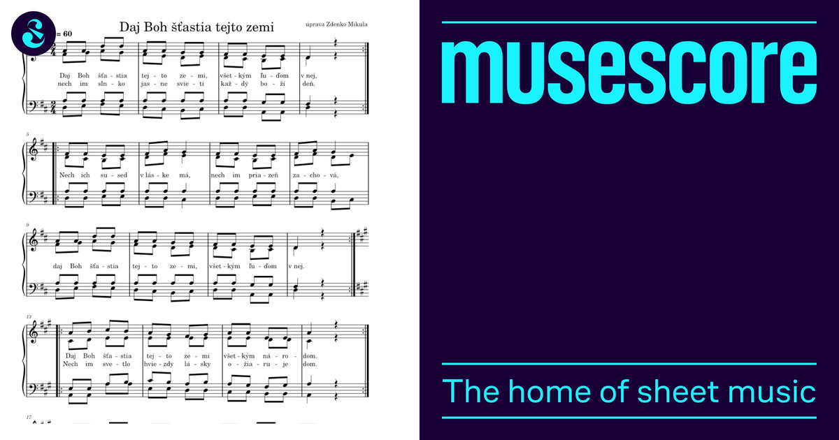 Daj Boh šťastia tejto zemi Sheet music for Organ (Solo) | Musescore.com