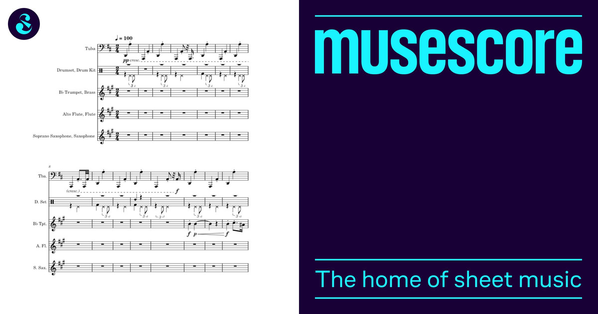 Discordance Sheet music for Tuba, Trumpet in b-flat, Drum group ...